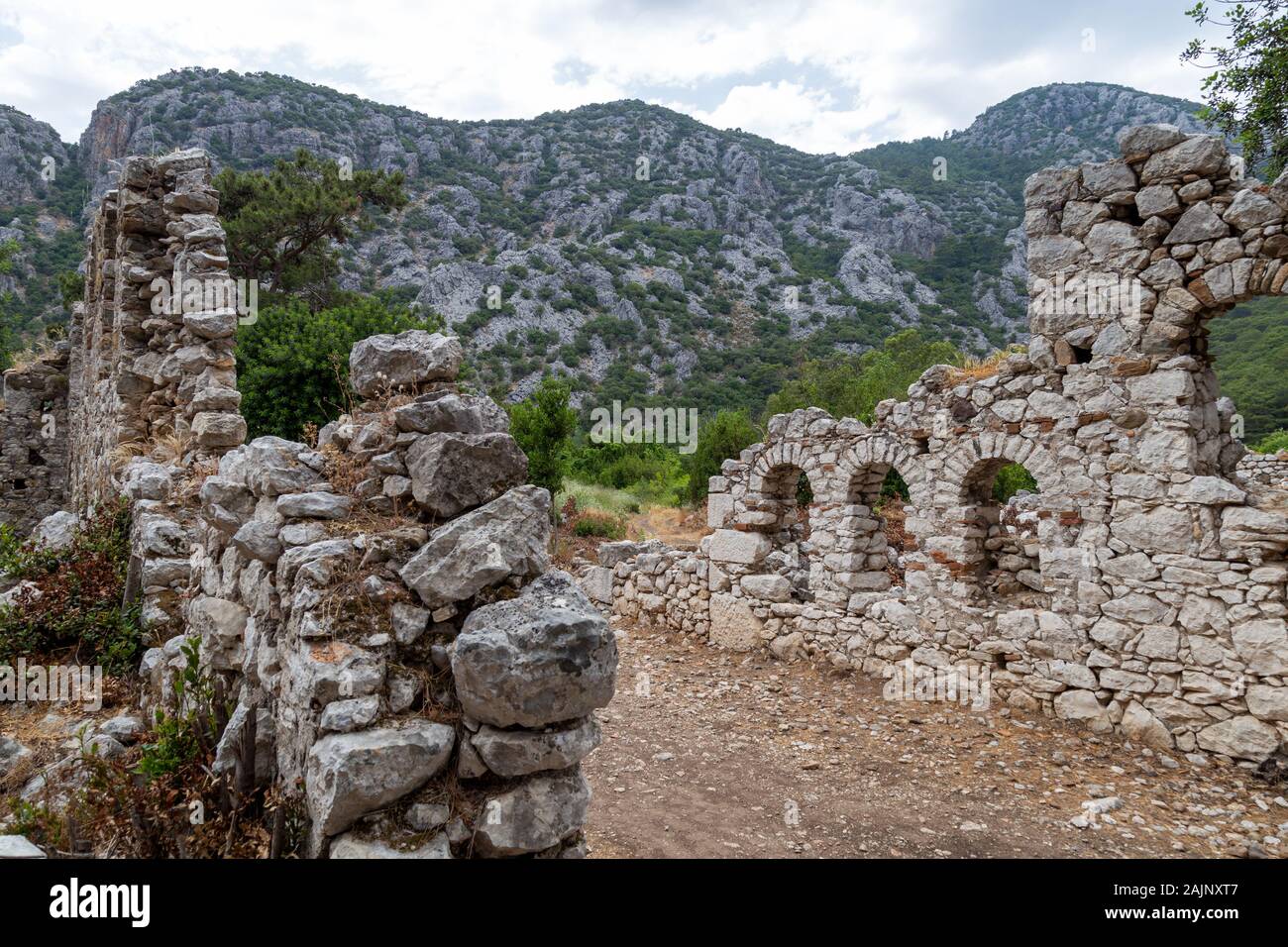 Ruins of the ancient city of Olympos in Cirali village in Antalya ...