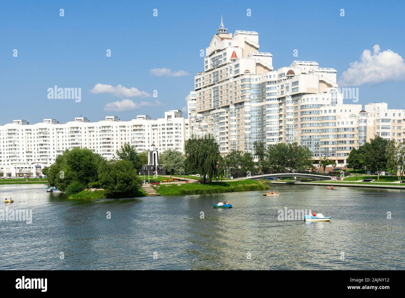 Apartment building on Svisloch River, Minsk, Belarus Stock Photo - Alamy