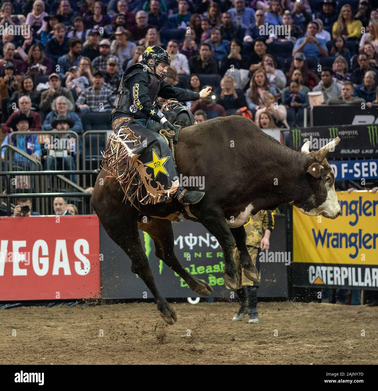 New York, USA. 04th Jan, 2020. Mason Taylor rides bull during second ...