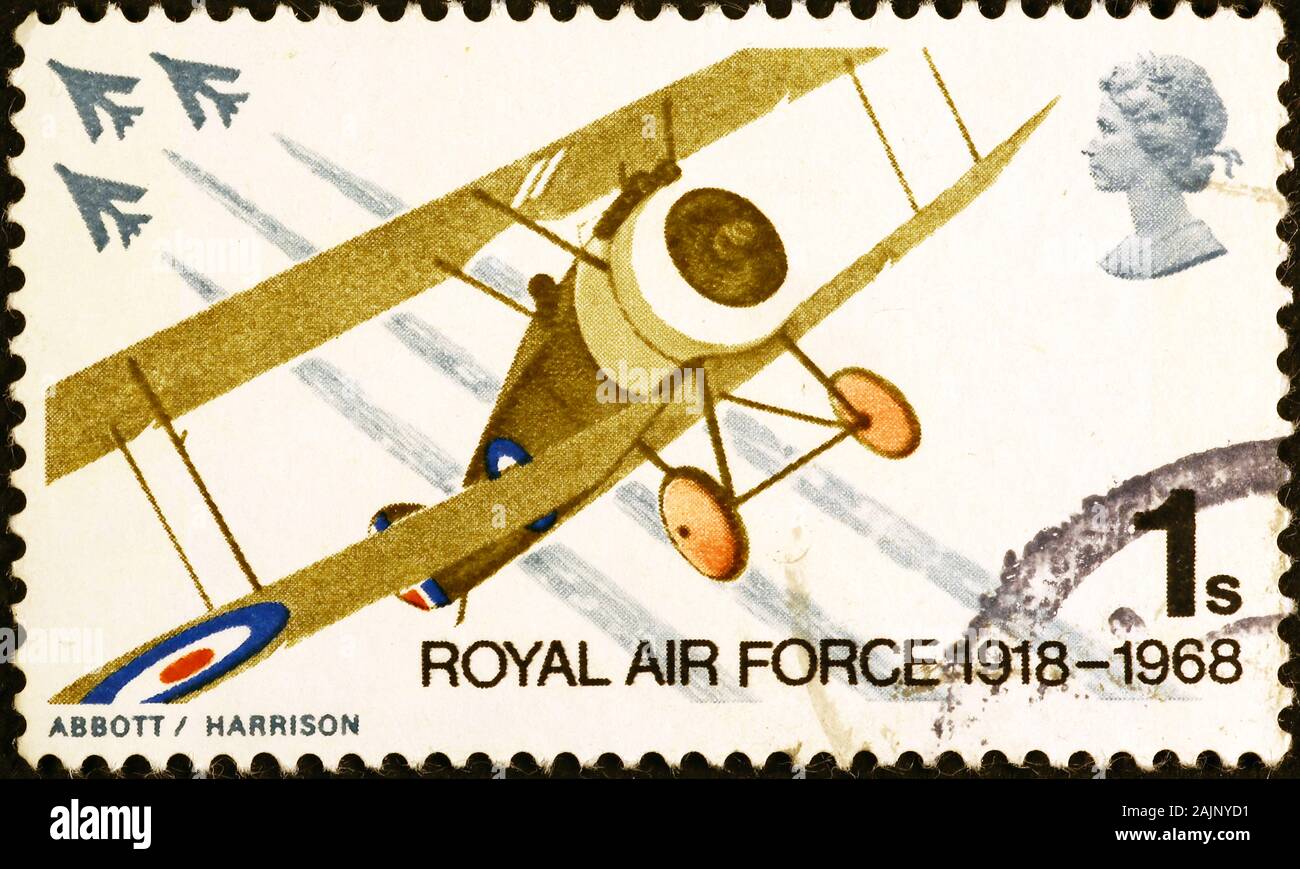 Celebration of Air Force on british postage stamp Stock Photo - Alamy
