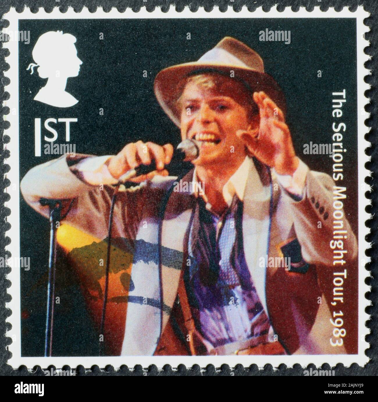 David Bowie in concert on british postage stamp Stock Photo - Alamy
