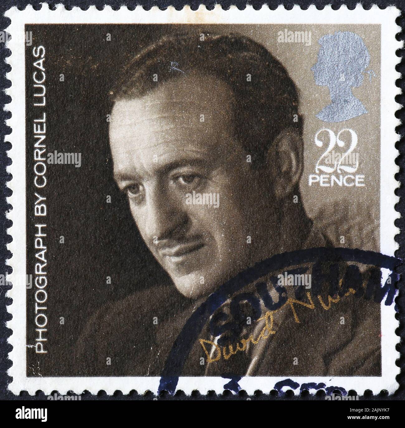 David Niven on british postage stamp Stock Photo - Alamy