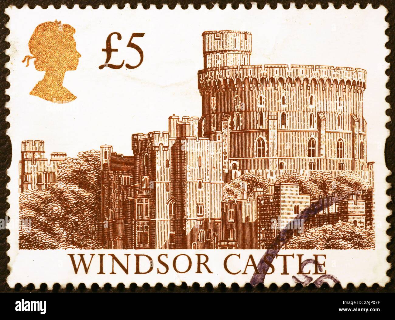 Windsor Castle on british postage stamp Stock Photo - Alamy