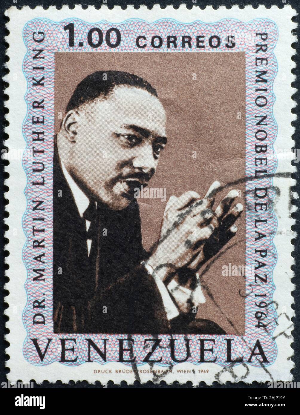 Martin Luther King on postage stamp of Venezuela Stock Photo - Alamy