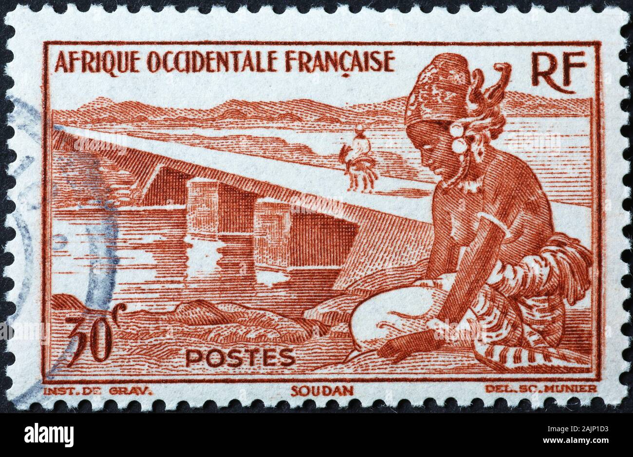 African woman on vintage postage stamp Stock Photo - Alamy