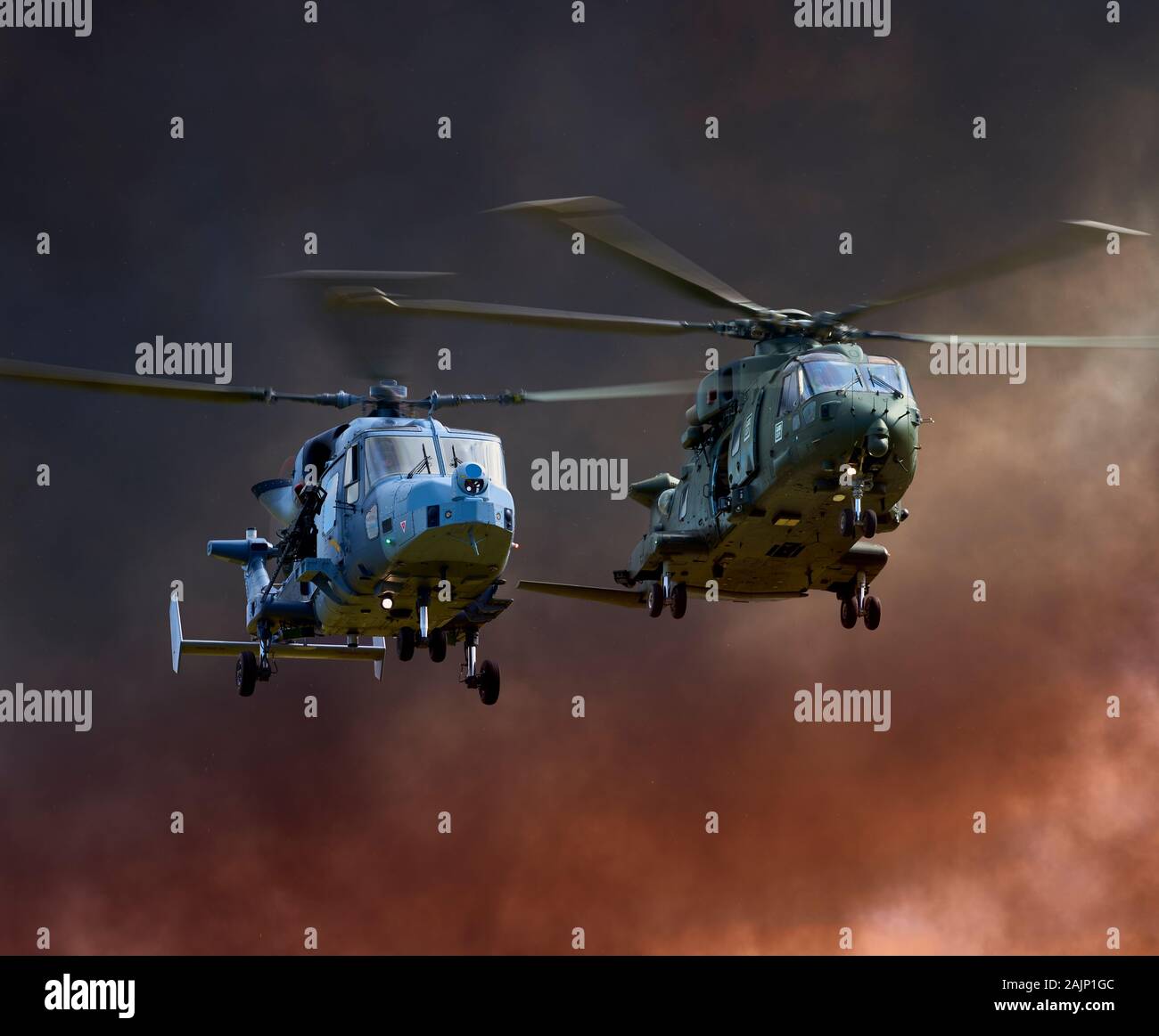 AgustaWestland AW159 Wildcat AH1 and AgustaWestland EH101 Merlin HC3 ...