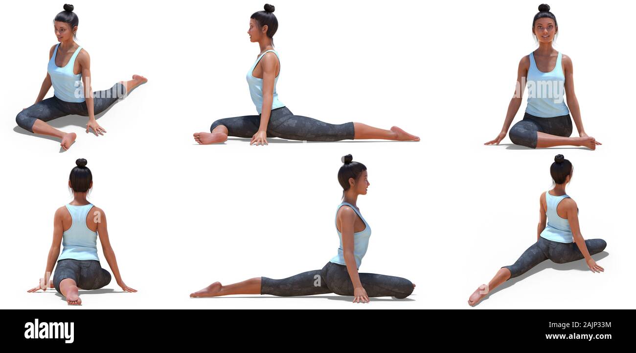 Half pigeon pose hi-res stock photography and images - Alamy