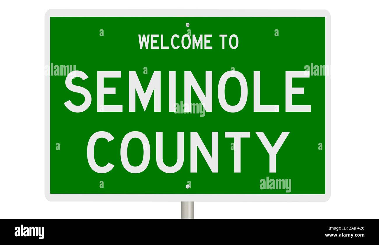 Rendering of a green 3d highway sign for Seminole County Stock Photo ...