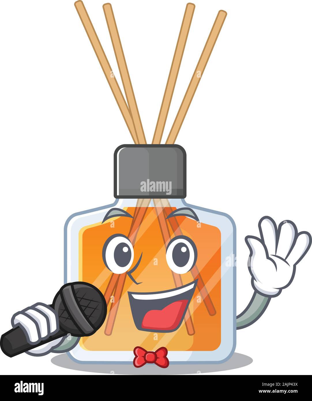 Happy air freshener sticks singing on a microphone Stock Vector Image ...