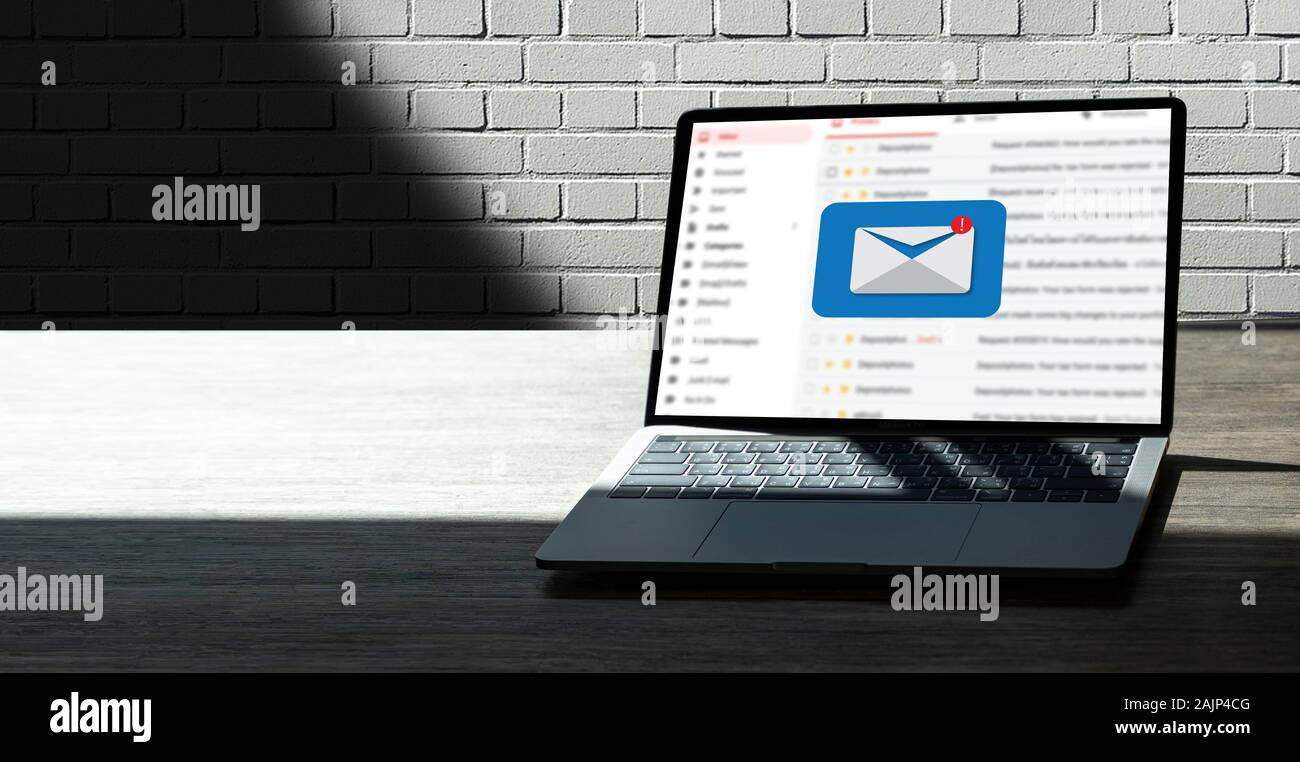 Mail Communication Connection message to mailing contacts phone Global Letters Concept computer ...