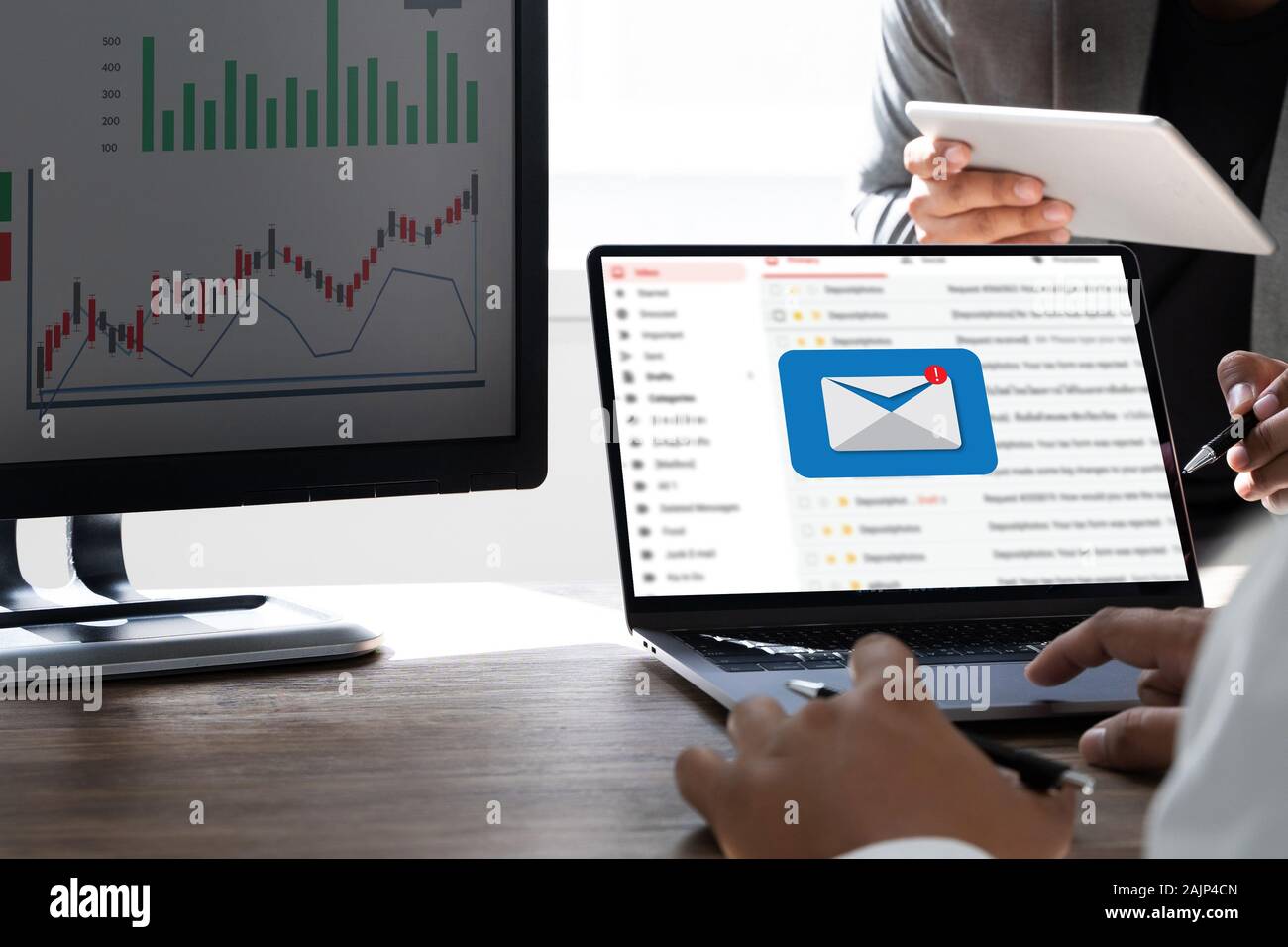 Mail Communication Connection message to mailing contacts phone Global Letters Concept computer ...