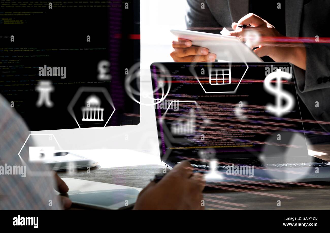 Programming code abstract technology background Developer programming ...