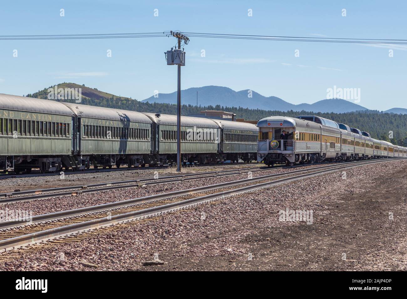 Williams, Arizona, USA- 01 June 2015: Grand Canyon train on the station ...