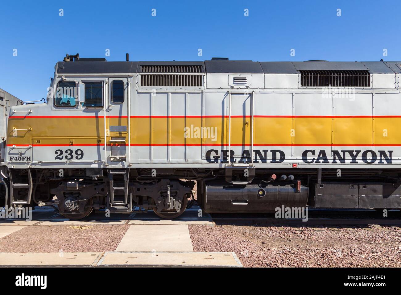 Williams, Arizona, USA- 01 June 2015: Grand Canyon train on the station ...