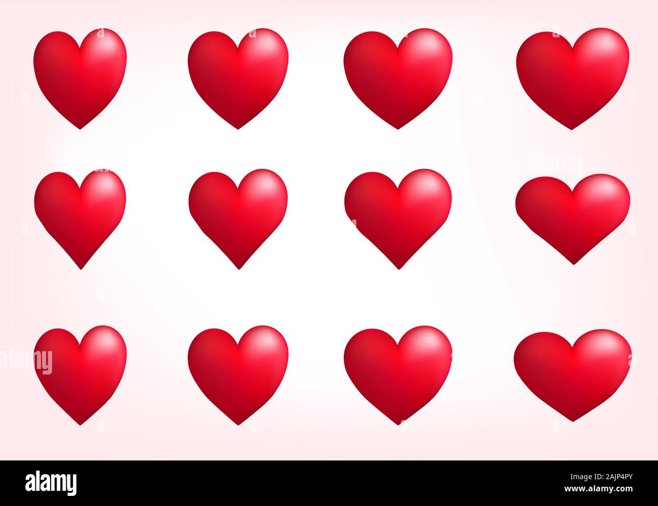 illustration of different shape love in valentine day theme over pink ...