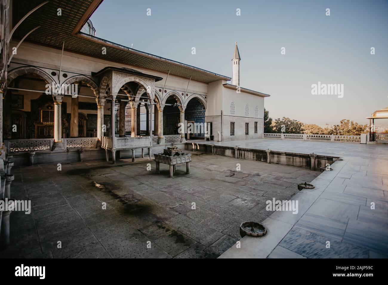 Marble Terrace and the Columns Hall in the fourth courtyard of Topkapi ...