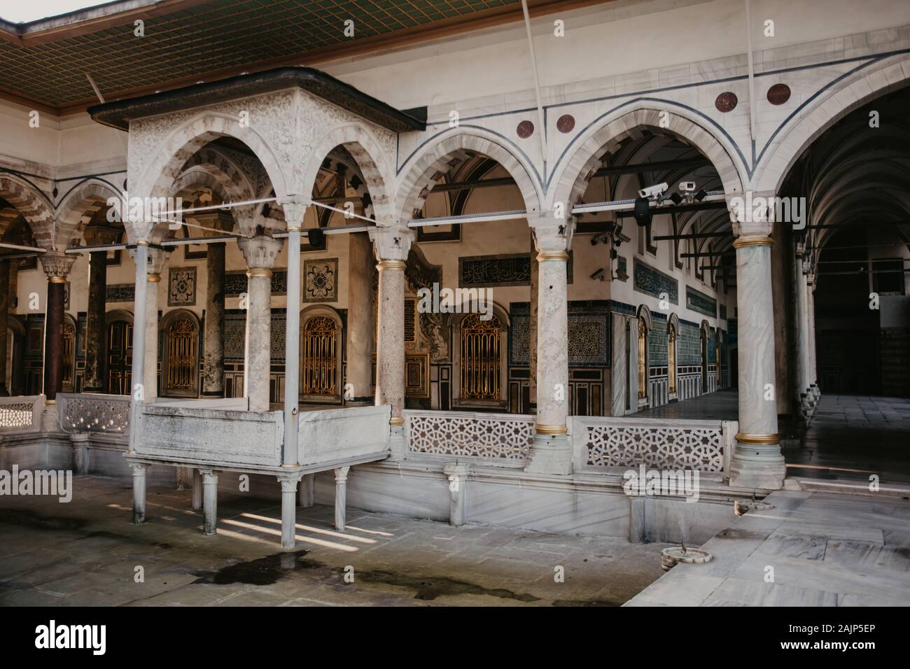 Marble Terrace and the Columns Hall in the fourth courtyard of Topkapi ...