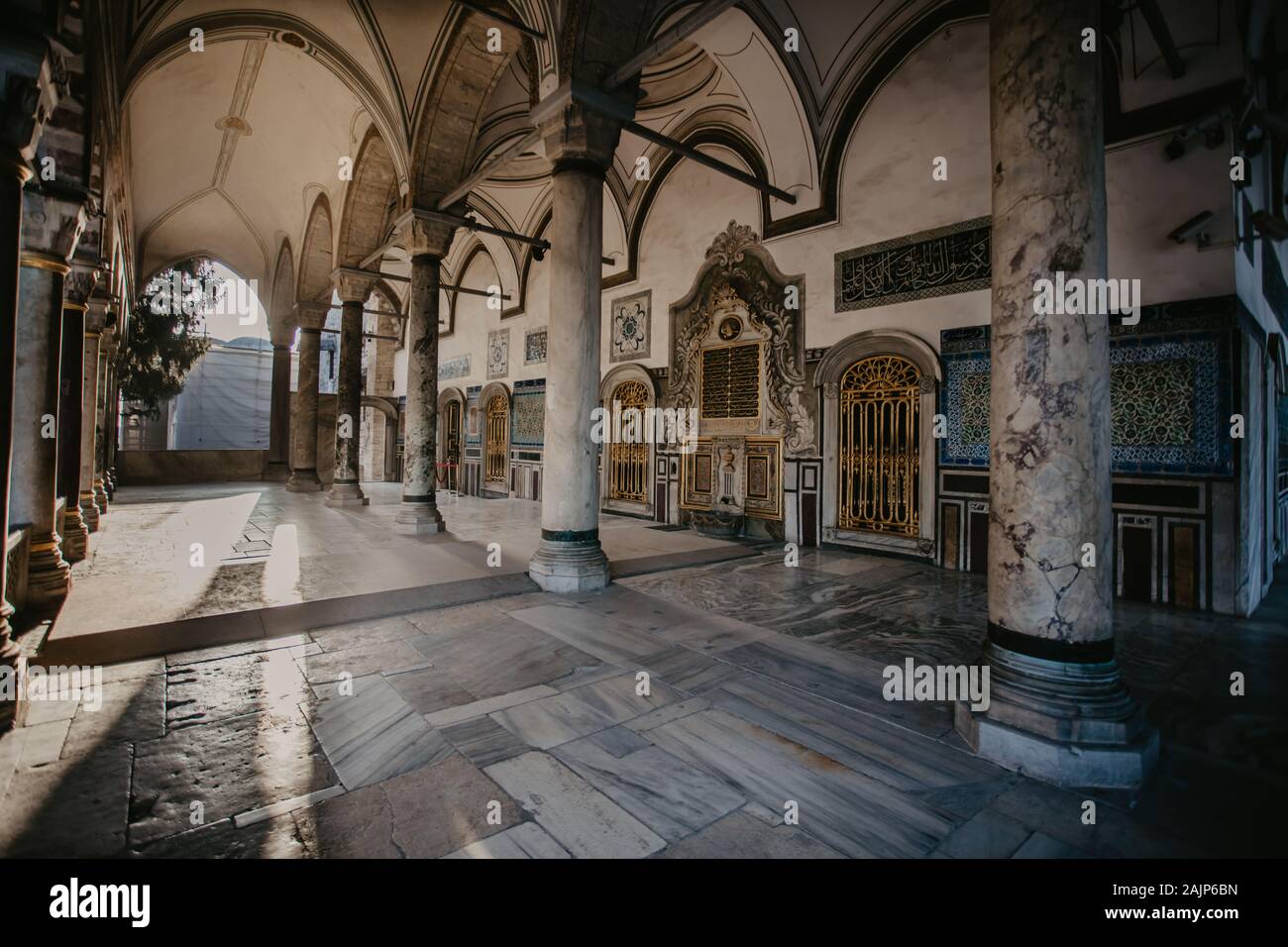Marble Terrace and the Columns Hall in the fourth courtyard of Topkapi ...