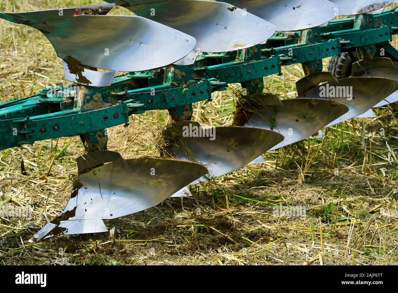 Farm plough for tillage closeup Stock Photo - Alamy