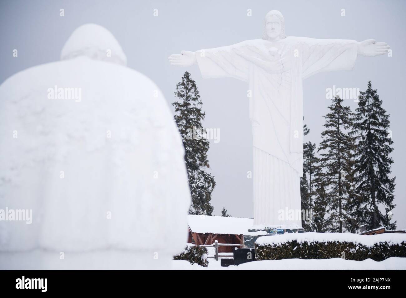 KLIN, SLOVAKIA - DEC 28, 2019: Monumental statue of Jesus Christ called ...