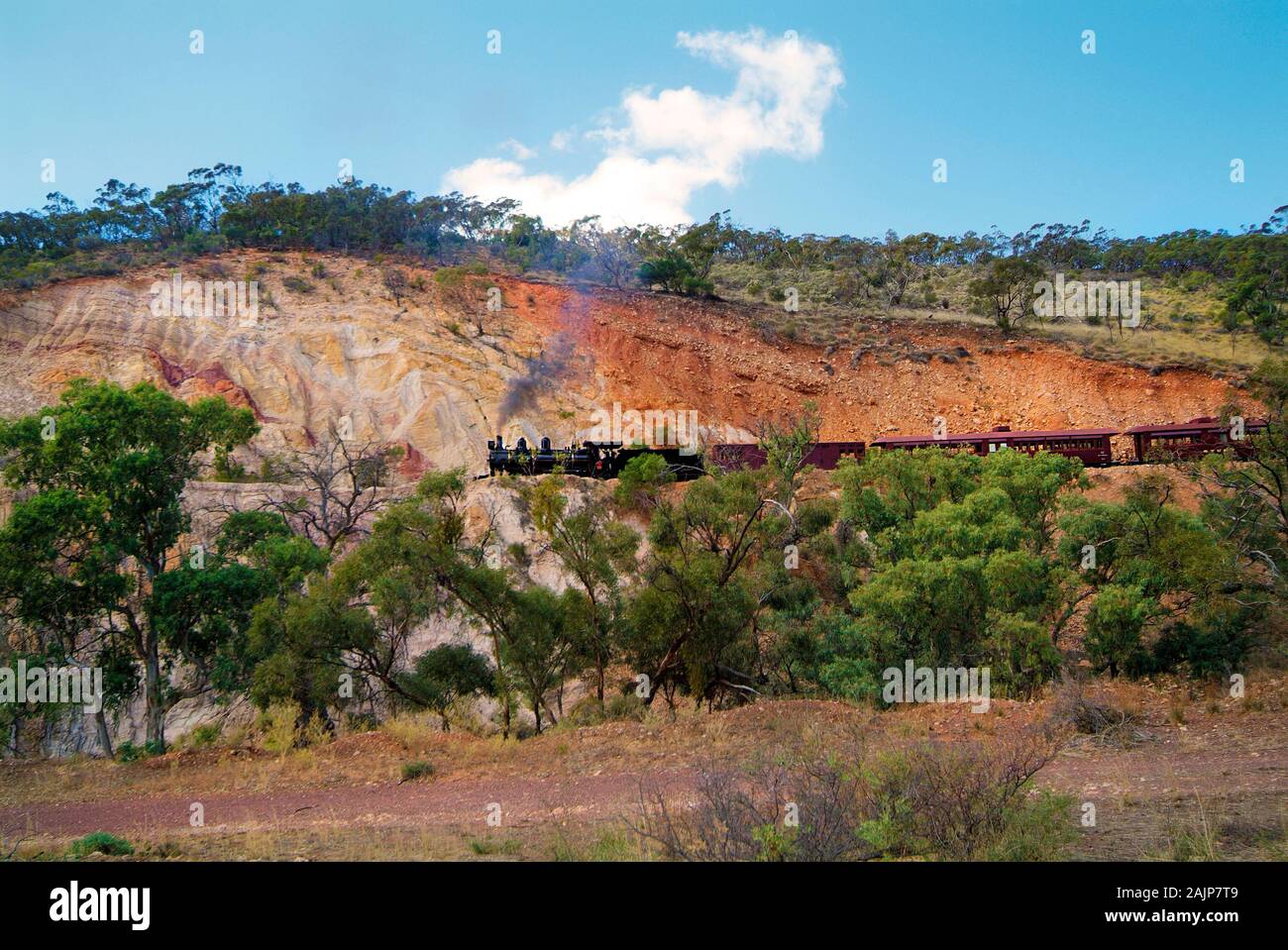 nostalgic Pichi Richi Railway with steam engine in South Australia ...