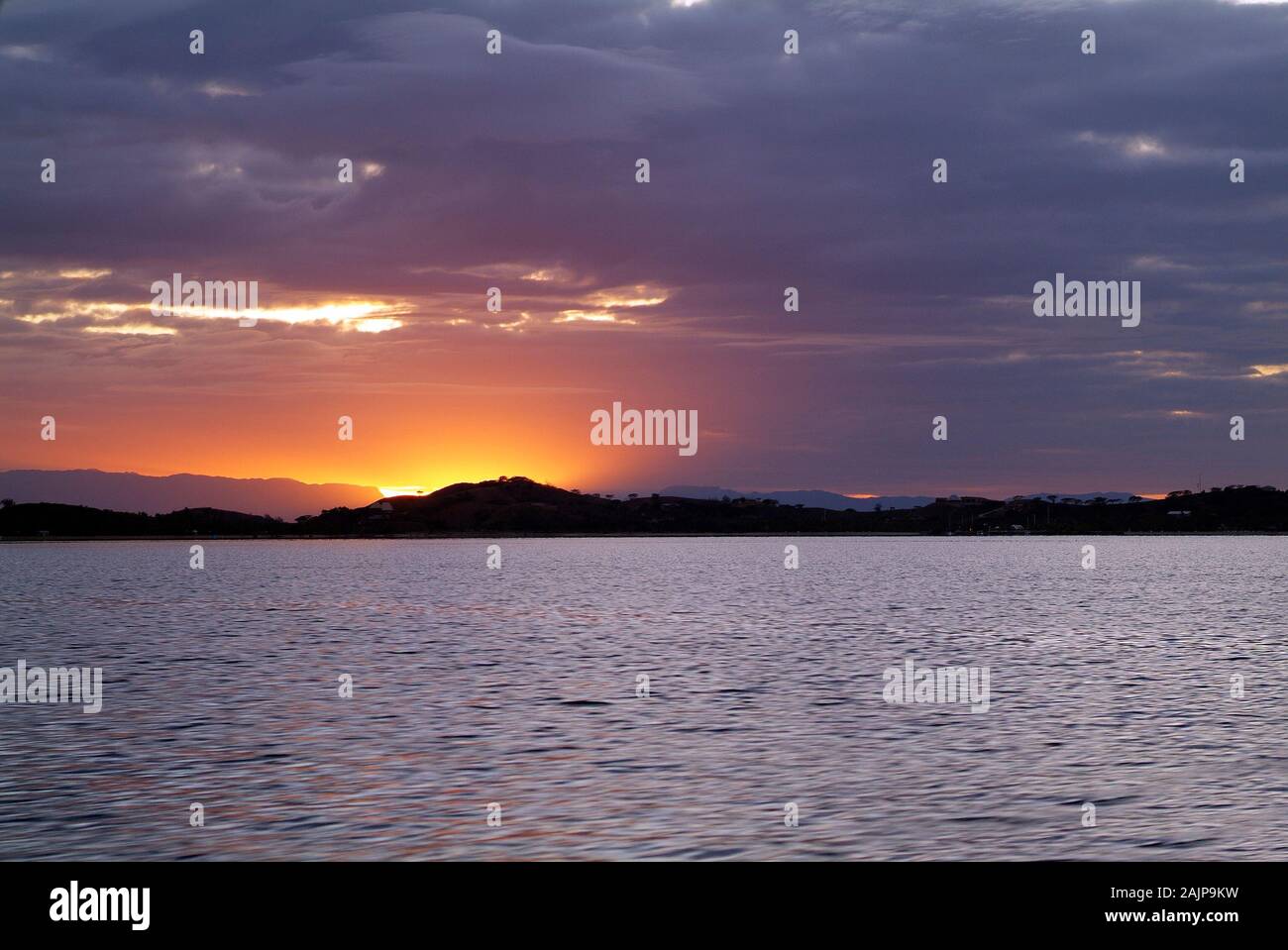Fiji, sunrise over Malolo Lailai island Stock Photo - Alamy