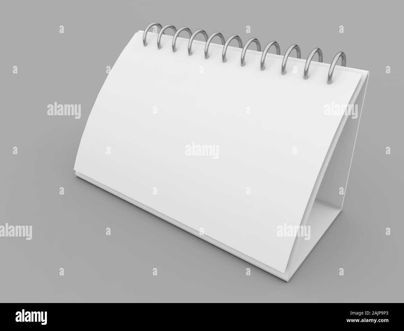 Desktop calendar on a gray background. 3d render illustration Stock ...