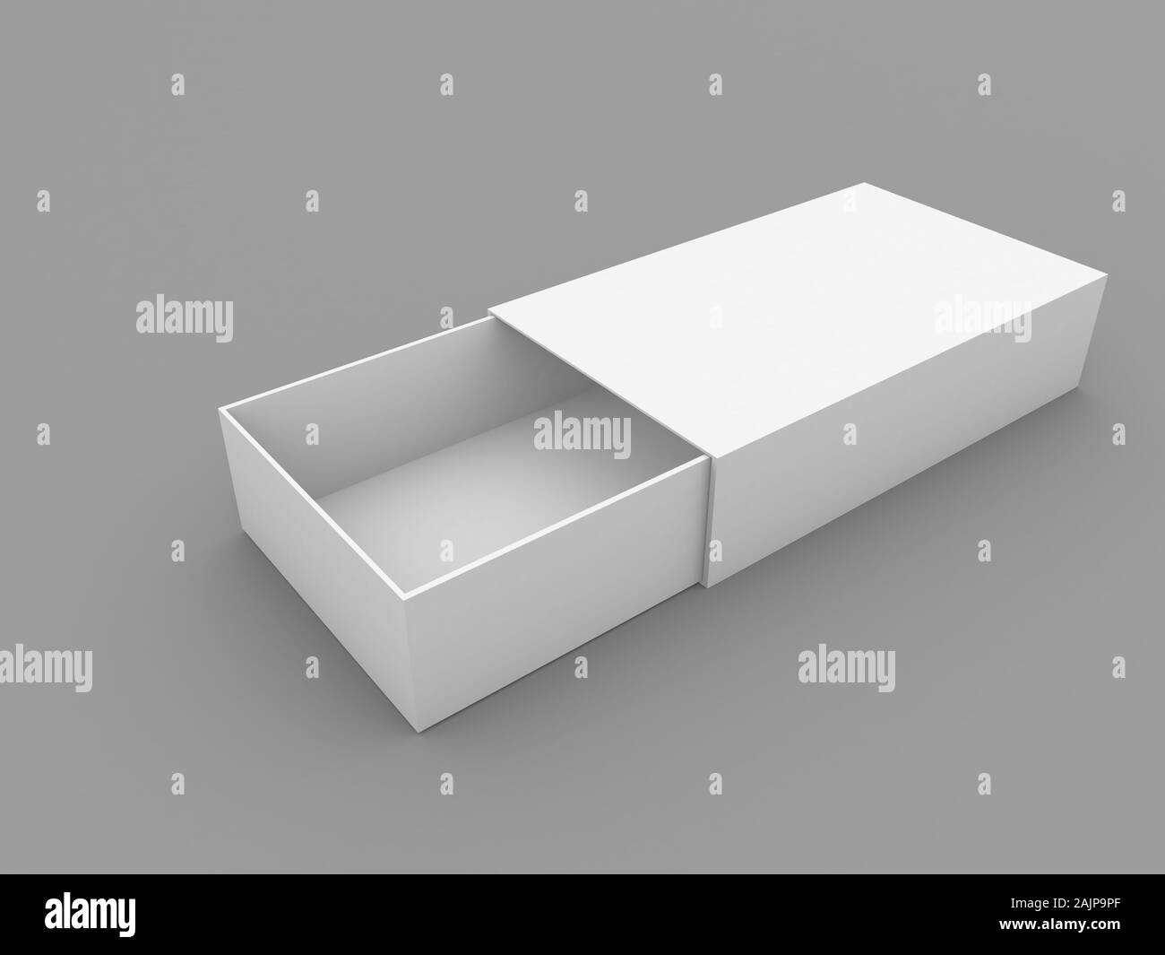 Half open box mock up on gray background. 3d render illustration Stock ...