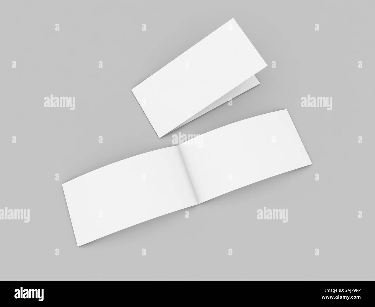 Two postcards mock up on gray background. 3d render illustration Stock ...