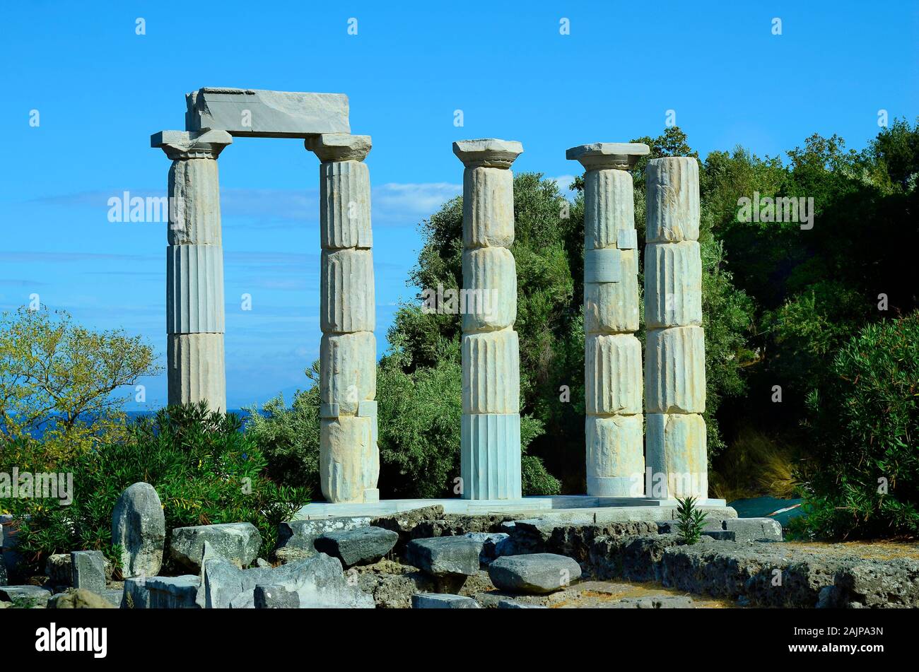 Greece, Samothrace, sanctuary of the great Gods in Palaeoplois Stock ...