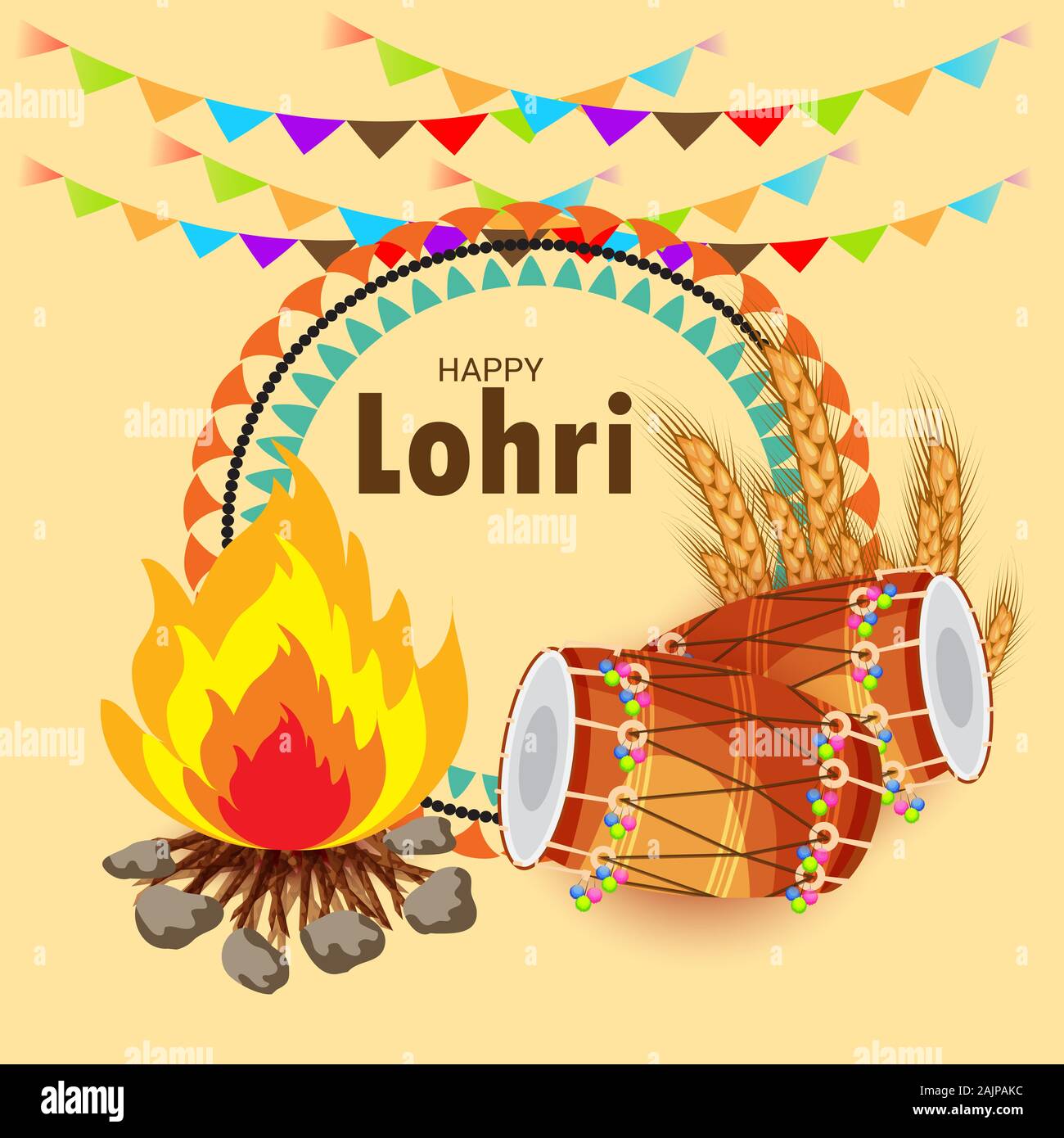 Vector illustration of a Holiday Background for Punjabi Festival Happy ...