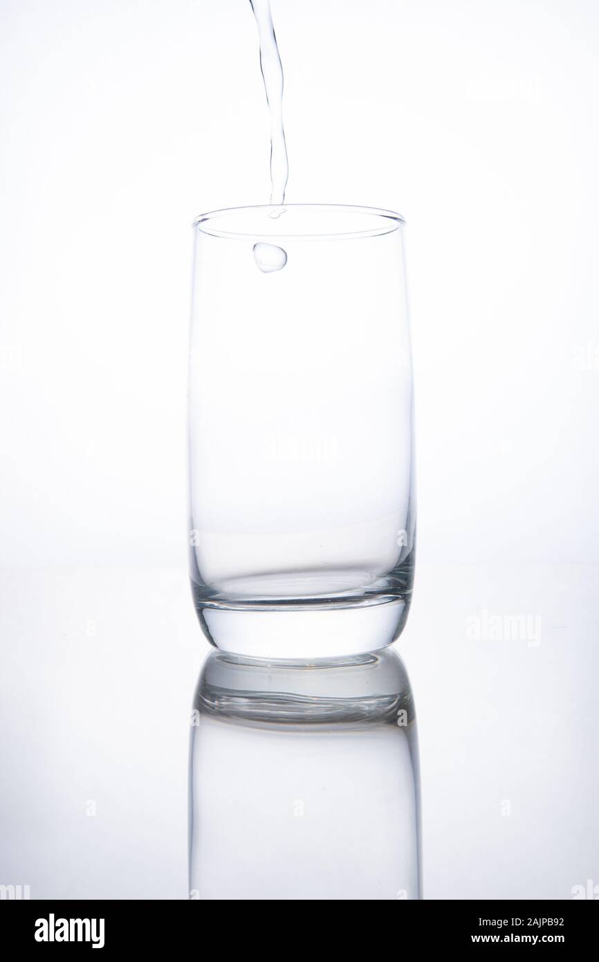 The glass beaker is filled with clear transparent mineral water Stock ...