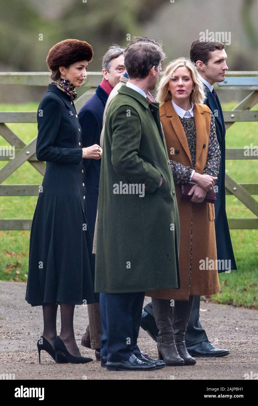 Rose Hanbury the Marchioness of Cholmondeley (left) arrives to attend a ...