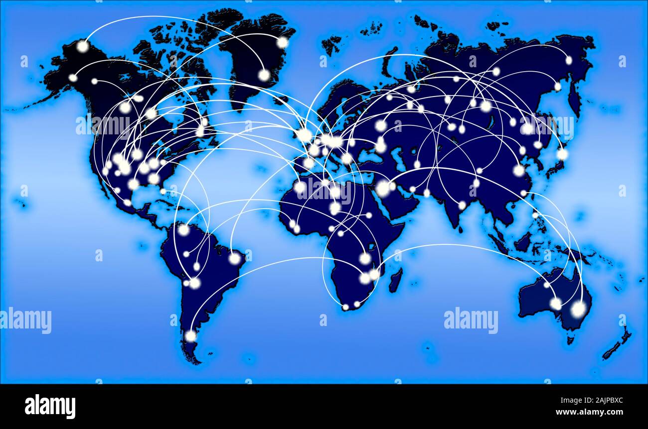 Global communications map hi-res stock photography and images - Alamy