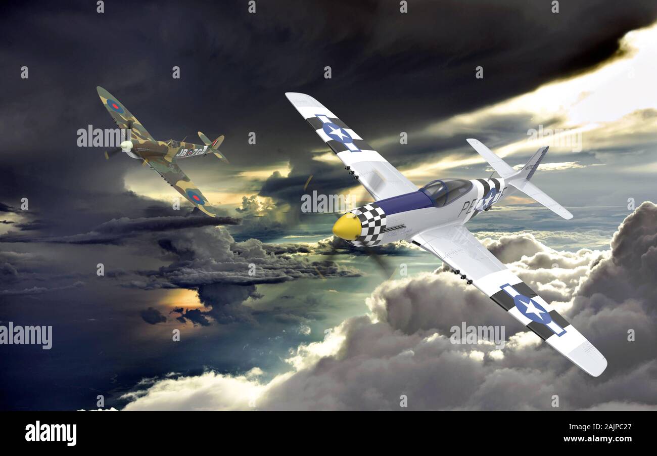 World war ii plane silhouette hi-res stock photography and images - Alamy