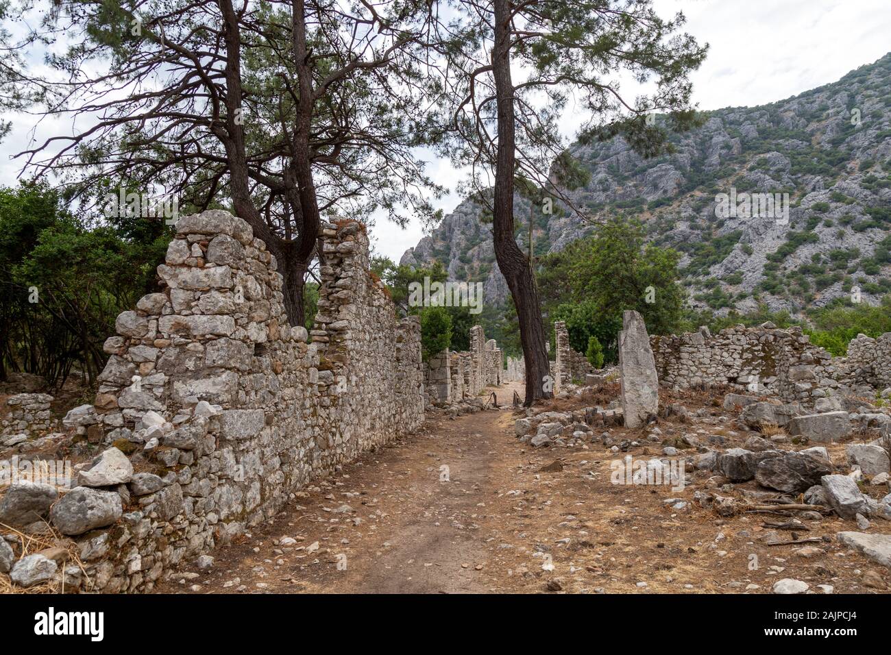 Ruins of the ancient city of Olympos in Cirali village in Antalya ...