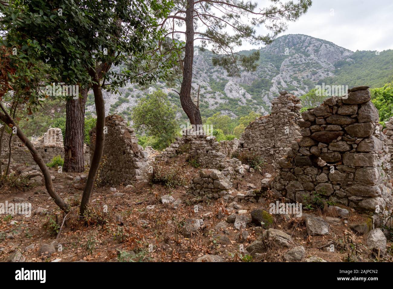 Ruins of the ancient city of Olympos in Cirali village in Antalya ...