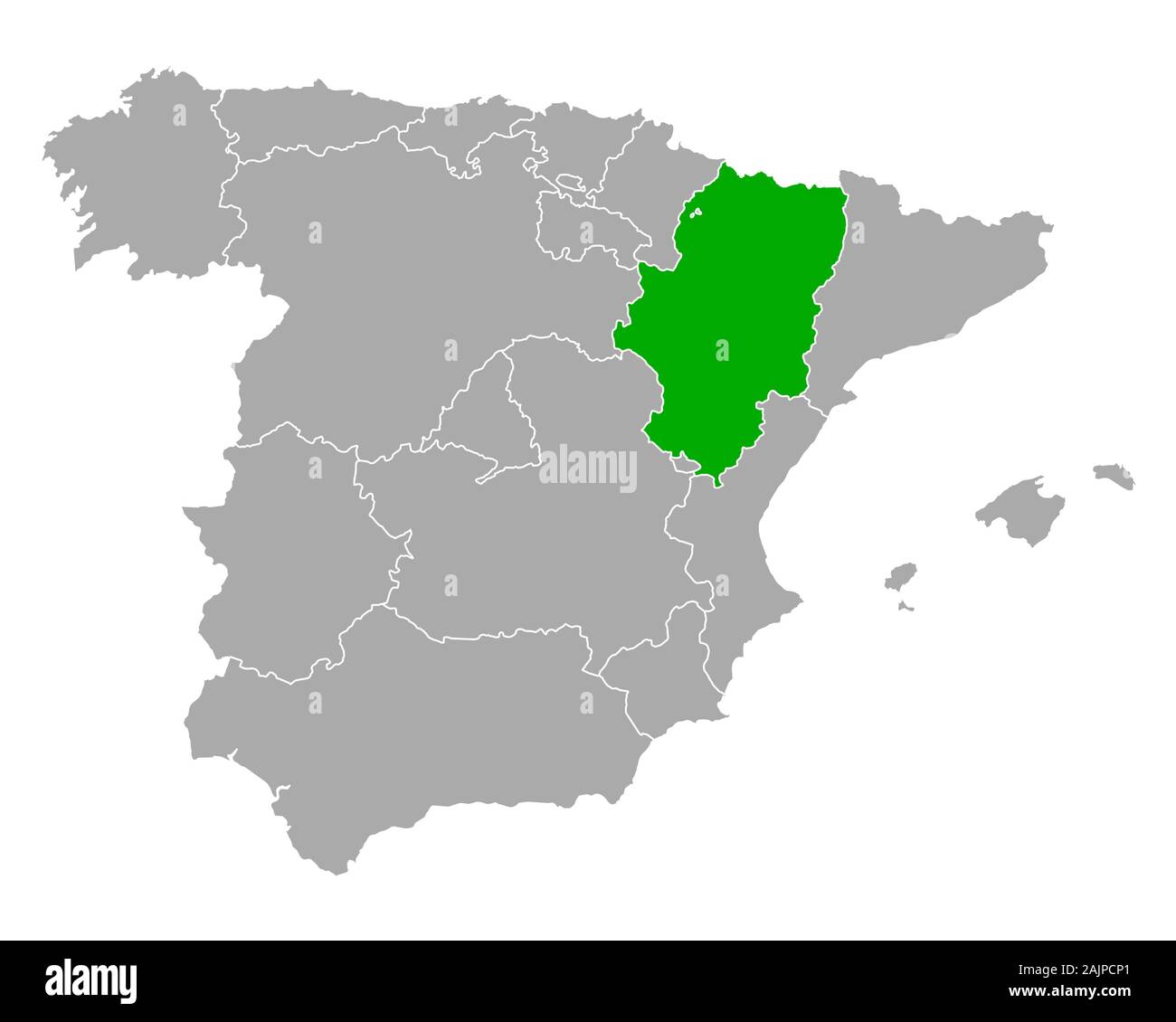 Map of Aragon in Spain Stock Photo - Alamy