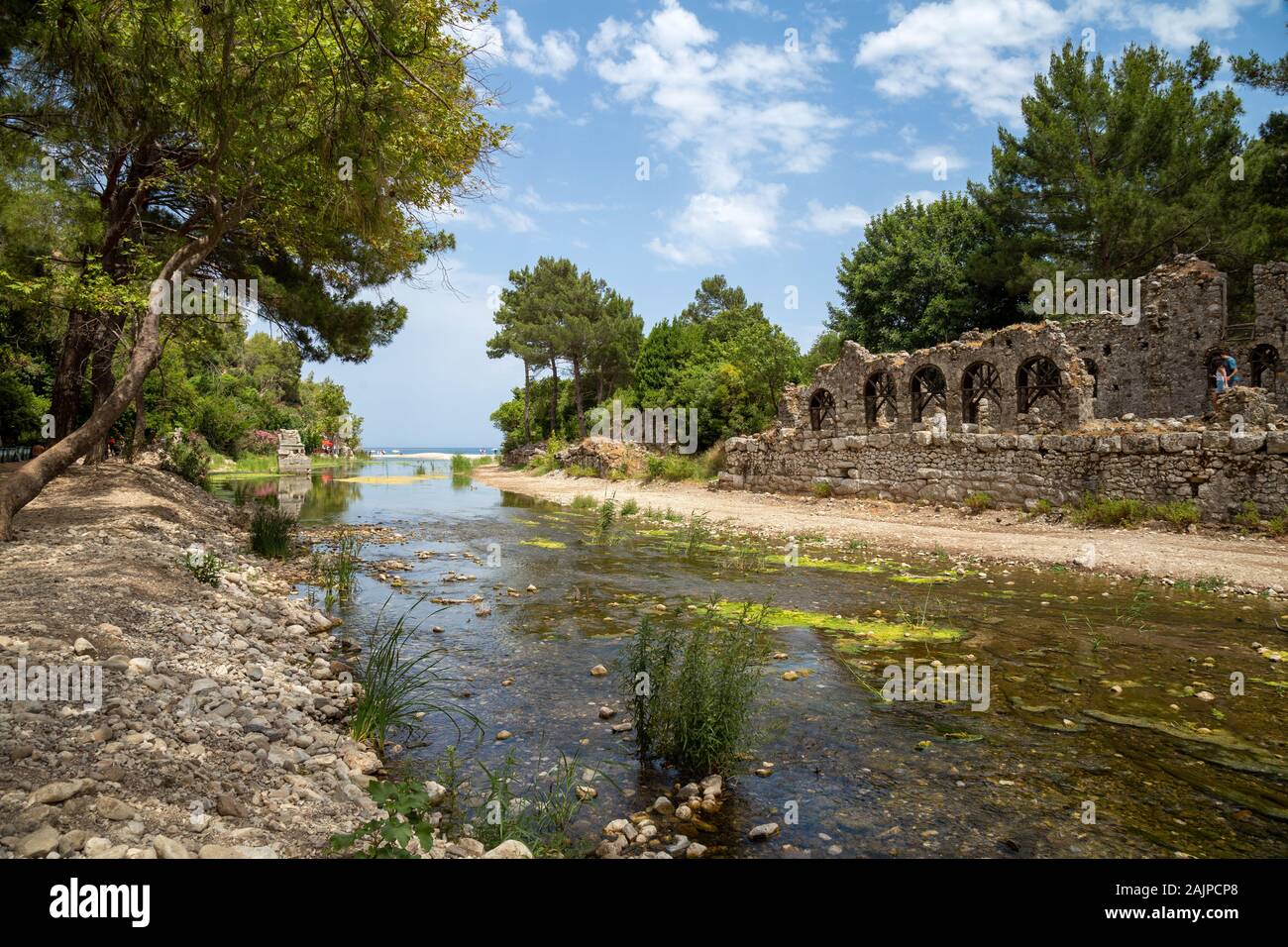 Ruins of the ancient city of Olympos in Cirali village in Antalya ...