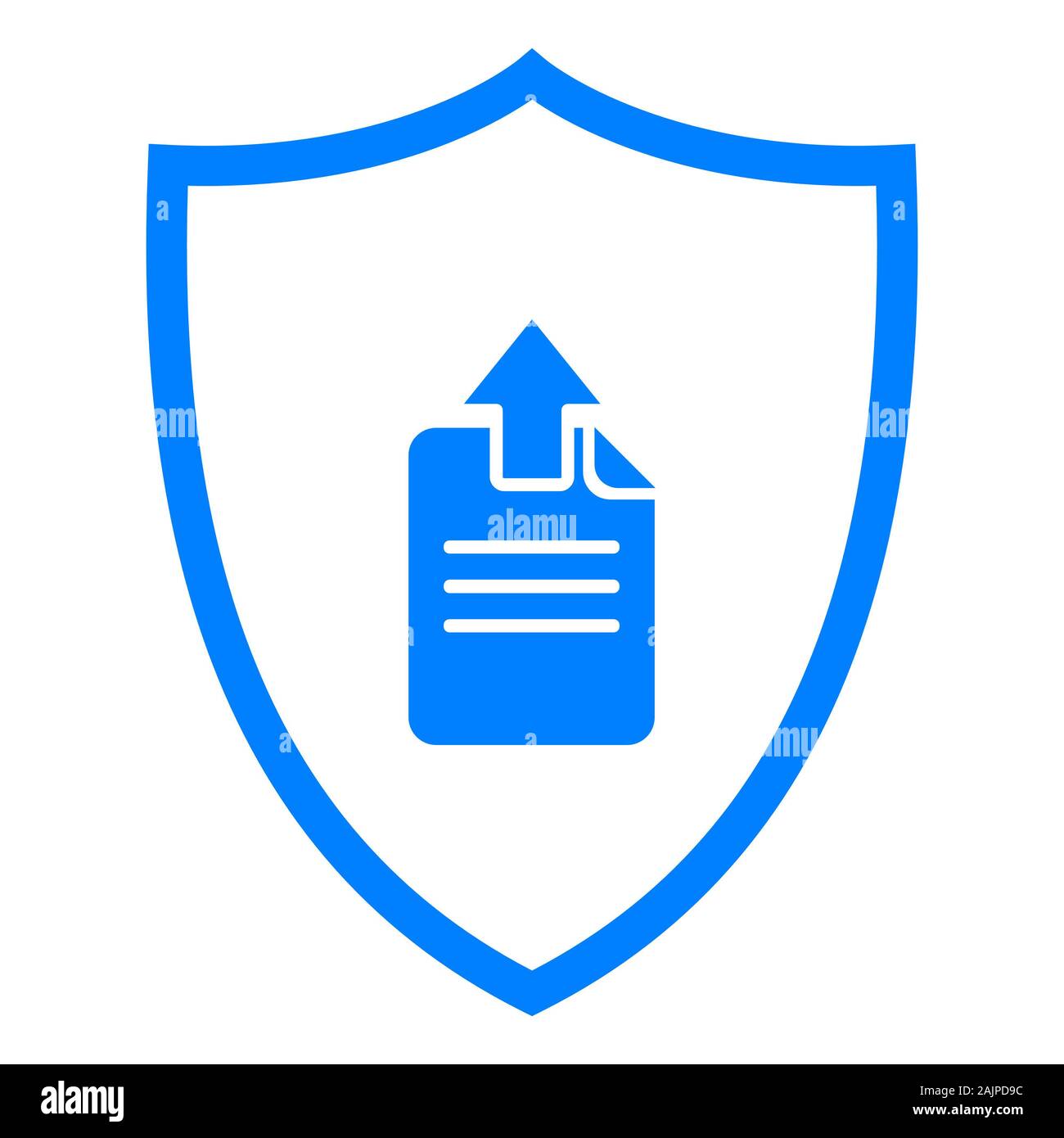 Document upload and shield Stock Photo - Alamy