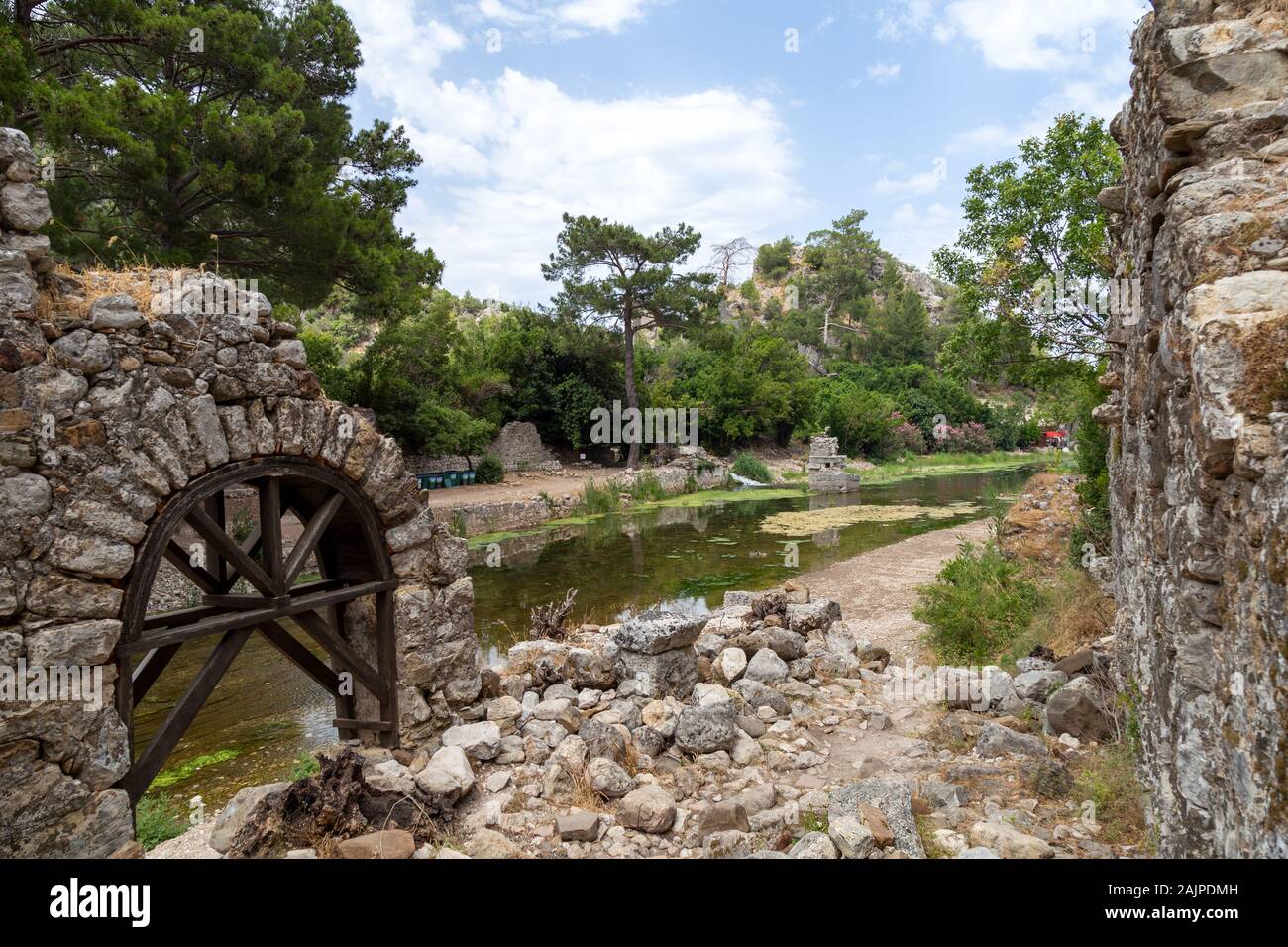 Ruins of the ancient city of Olympos in Cirali village in Antalya ...