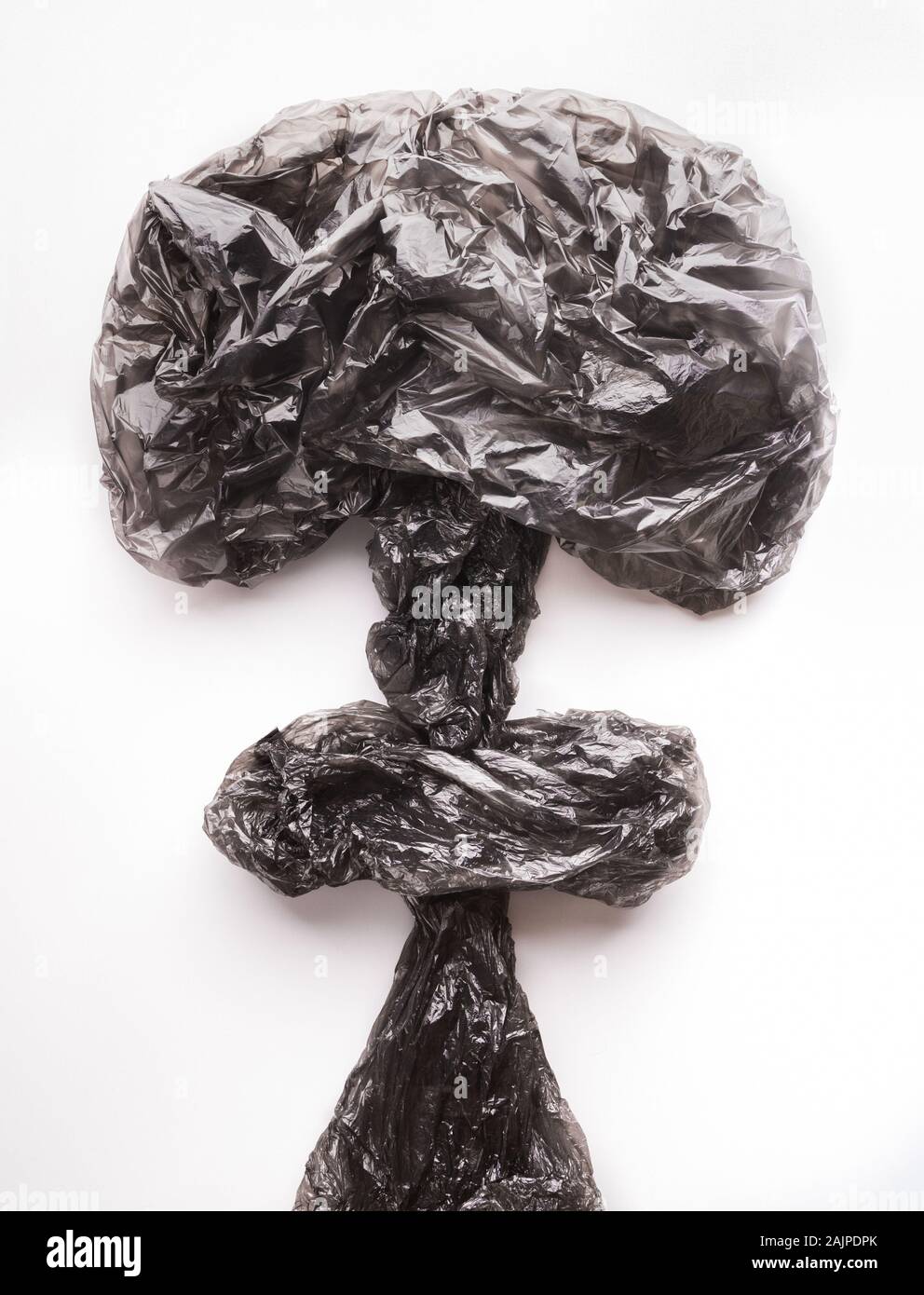 Ecology waste boom concept. Black explosion of litter bags isolated on ...