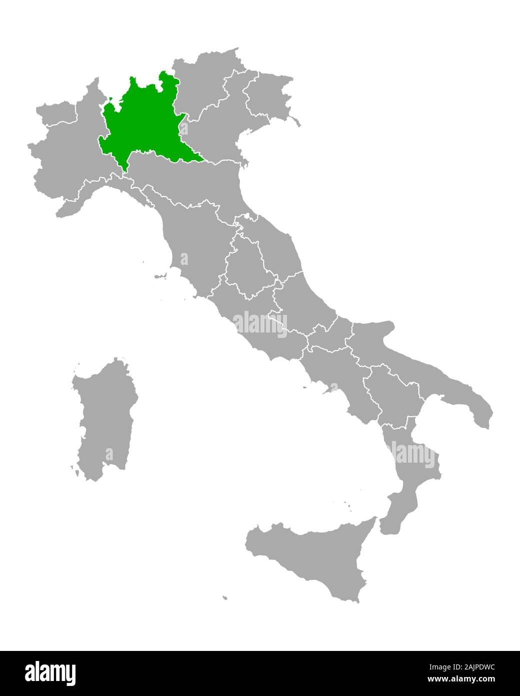Map of Lombardy in Italy Stock Photo - Alamy