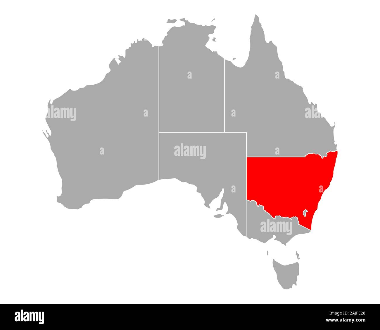 Map of New South Wales in Australia Stock Photo - Alamy
