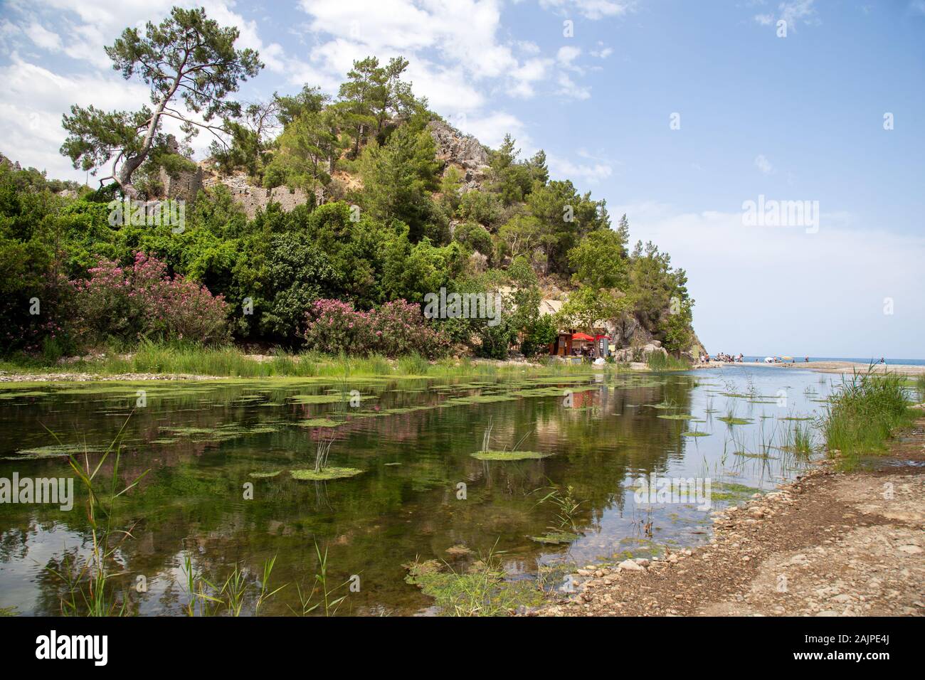 Ruins of the ancient city of Olympos in Cirali village in Antalya ...