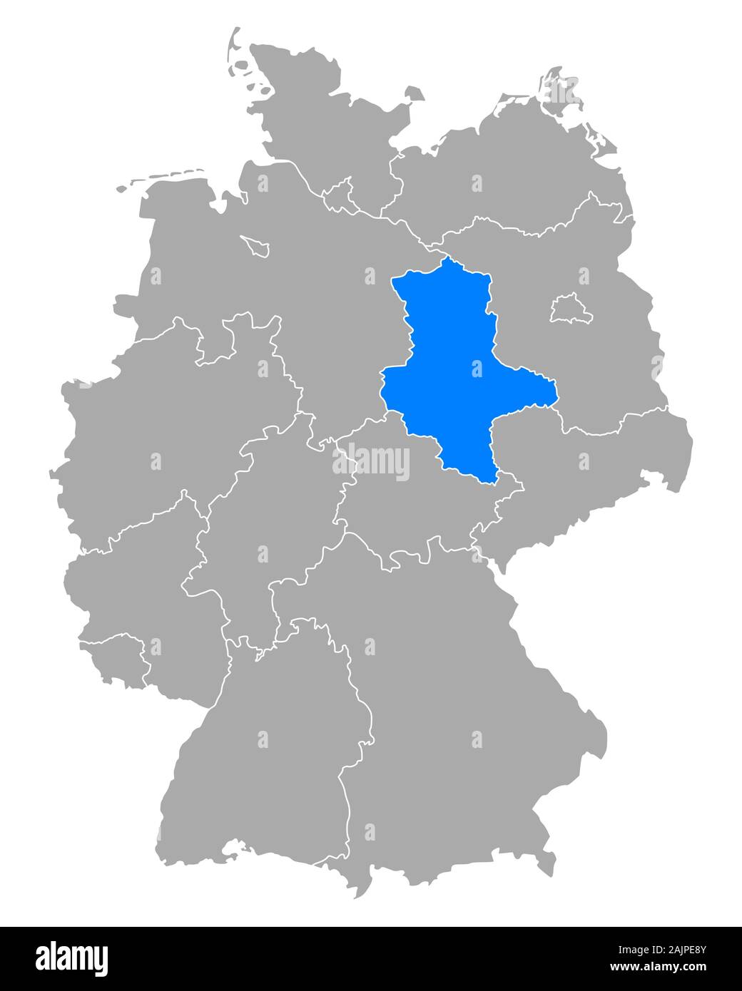 Map of Saxony-Anhalt in Germany Stock Photo - Alamy