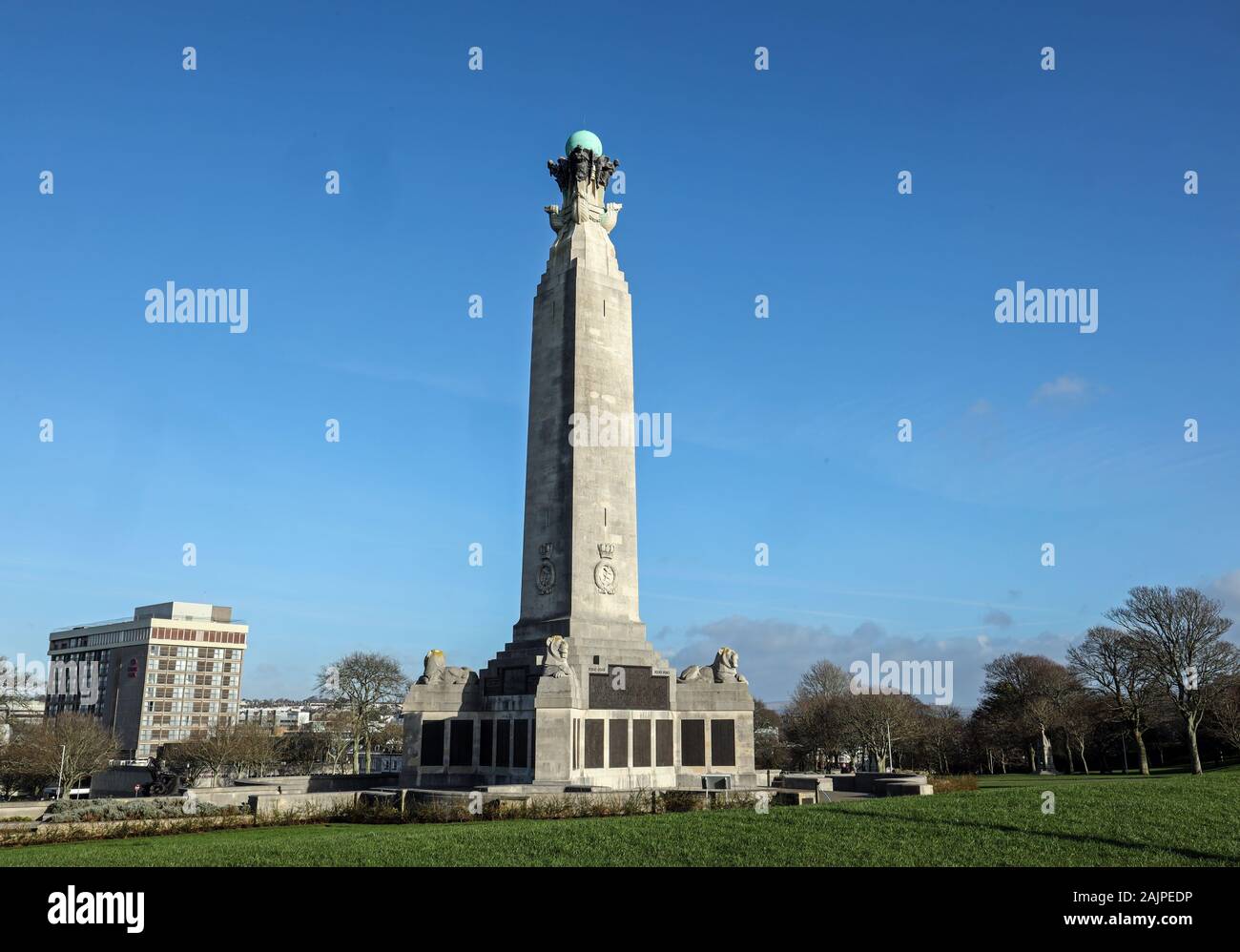 The Plymouth Naval Memorial on Plymouth Hoe. Commemorating 6,200 naval ...