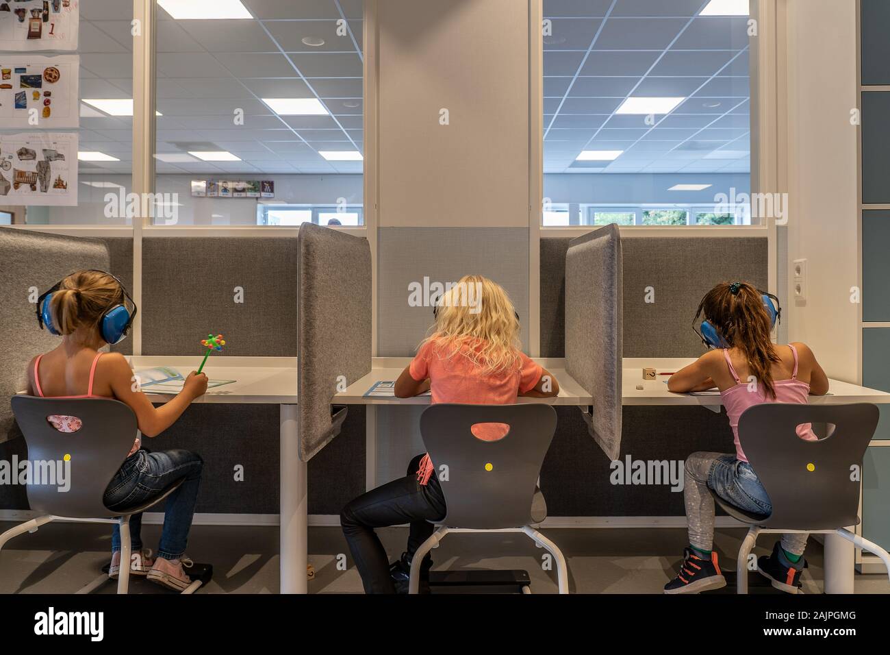 NIJMEGEN / NETHERLANDS-SEPTEMBER 13, 2019: children working ...
