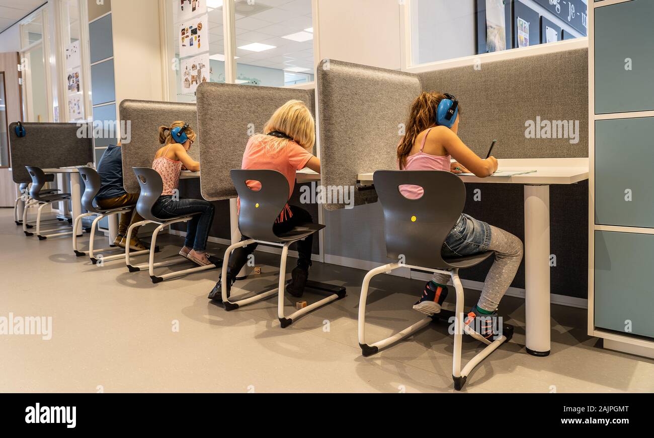 NIJMEGEN / NETHERLANDS-SEPTEMBER 13, 2019: children working ...