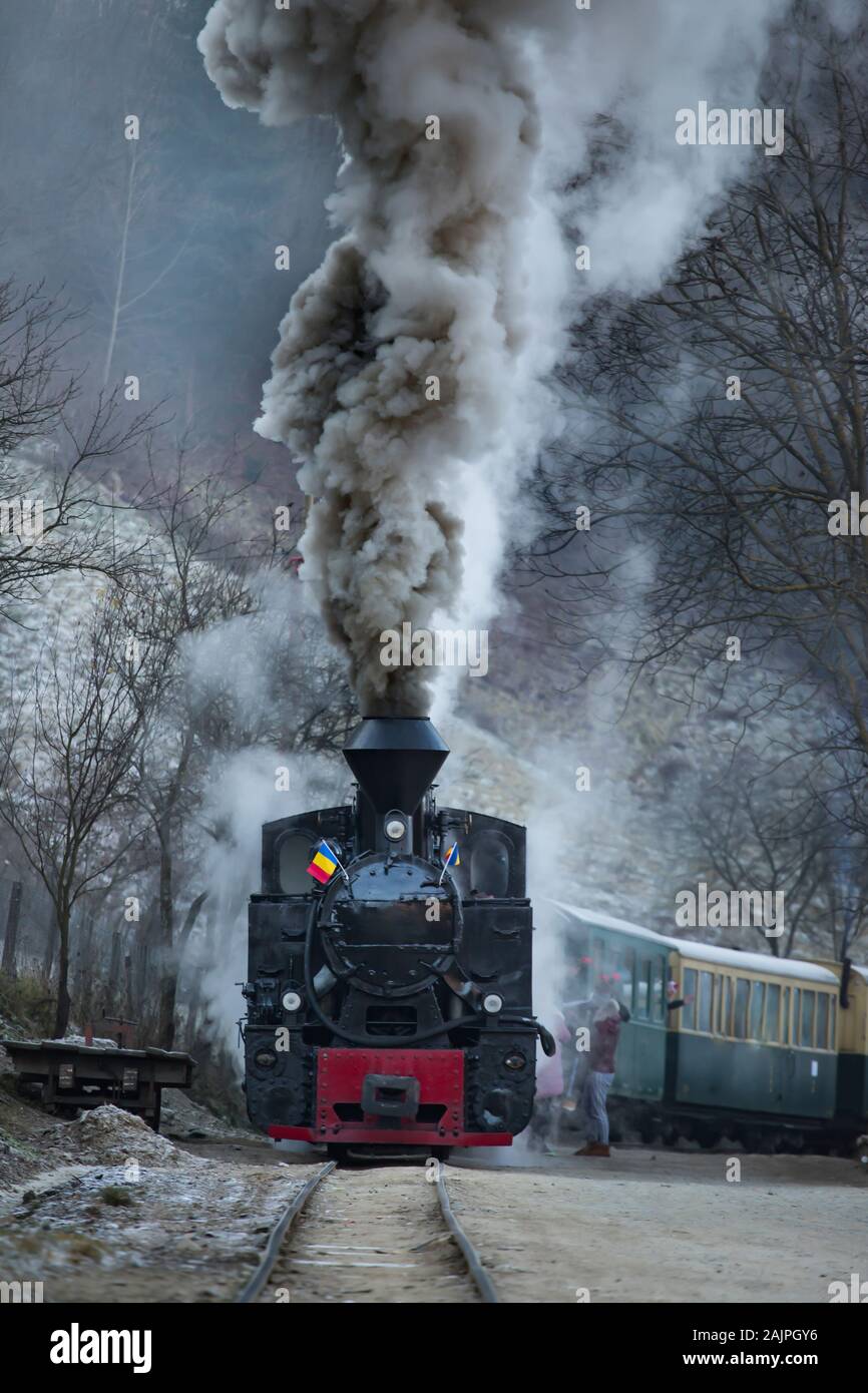 Mocanita, the steam train from Maramures, Romania Stock Photo - Alamy